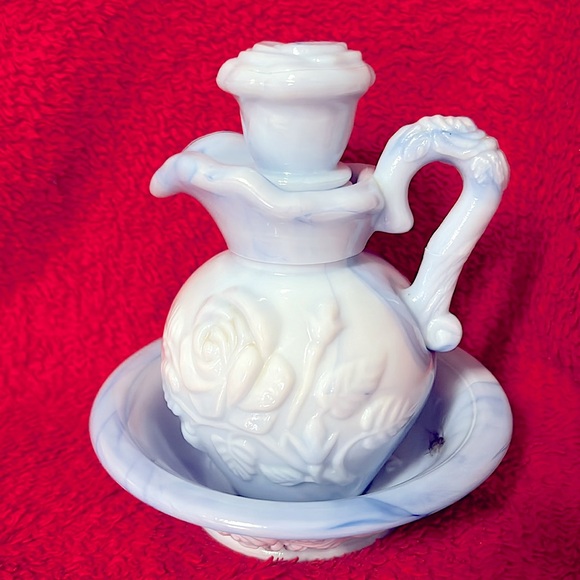 Avon | Accents | 978 Vintage Blue Marble 3 Piece Avon Mini Pitcher ...